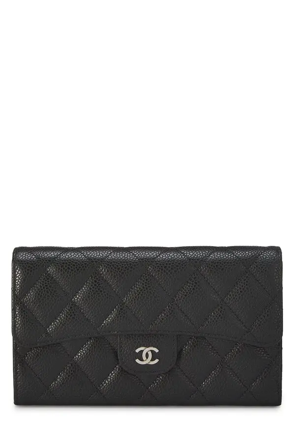 Chanel Caviar Classic Flap Wallet - Black