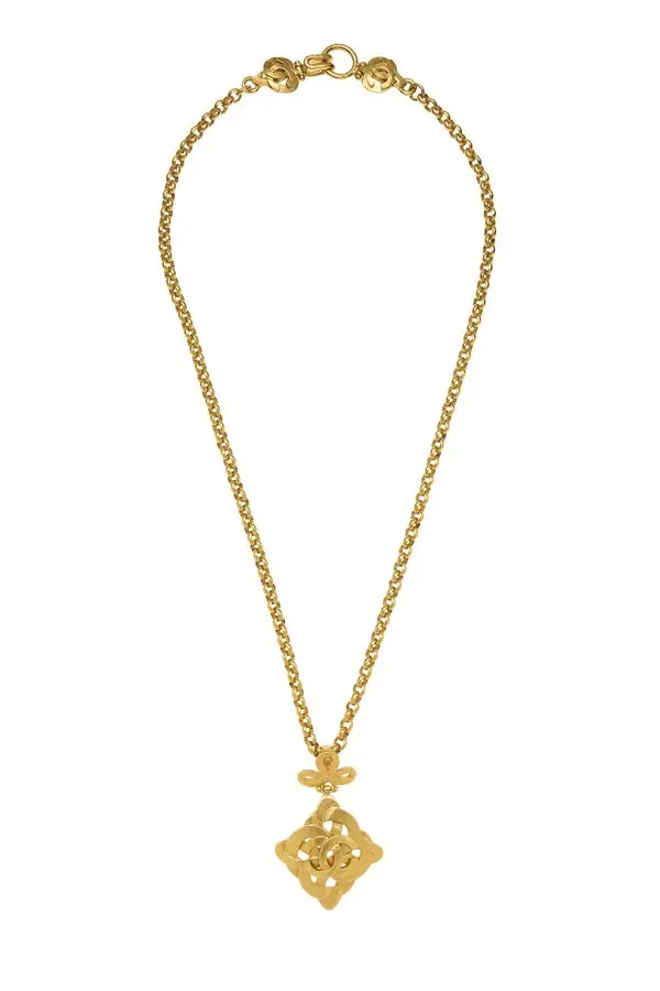 Chanel Cc' Pendant Necklace - Gold