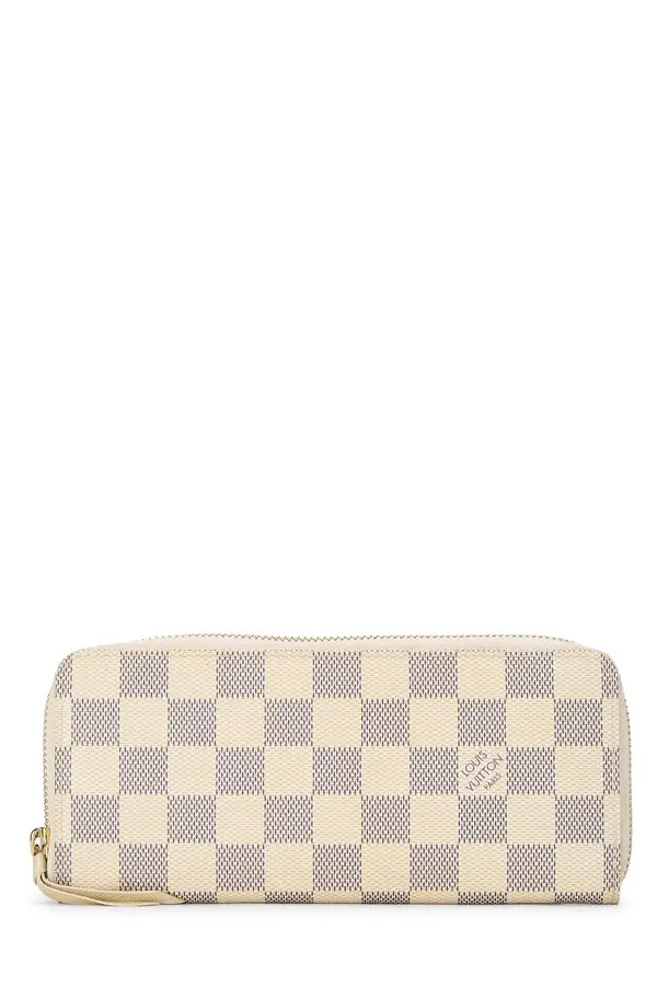 LOUIS VUITTON Damier Azur Clemence Wallet - White