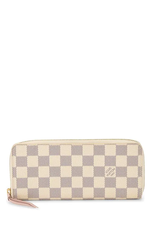 LOUIS VUITTON Damier Azur Clemence Wallet - White