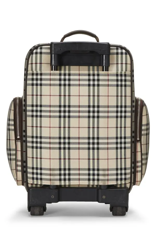 Burberry Vintage Check Nylon Carry On Suitcase - Beige | Editorialist