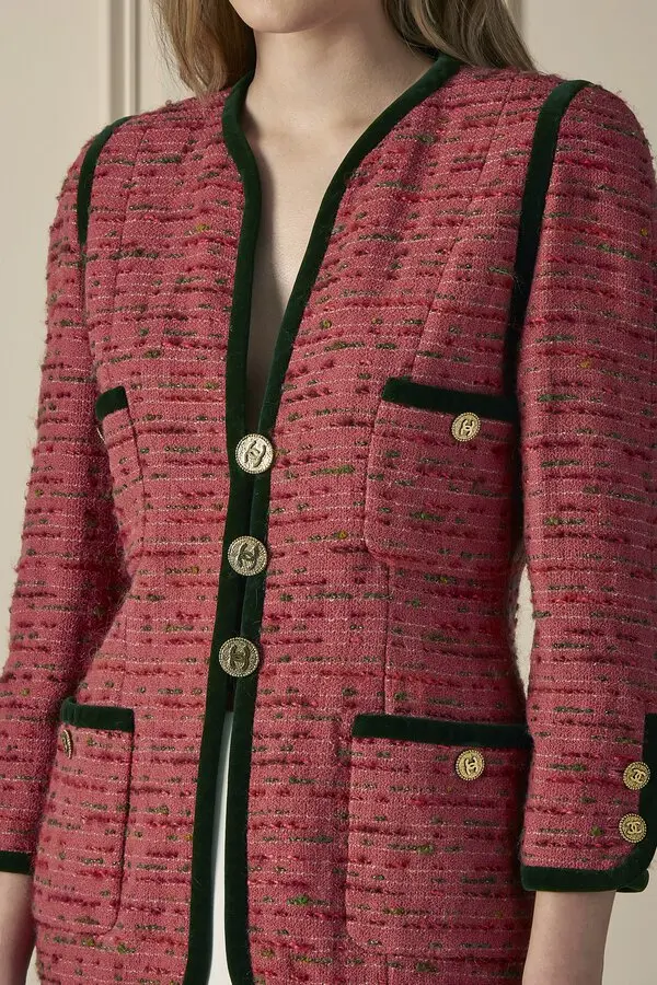 Chanel Velvet-trimmed Tweed Jacket