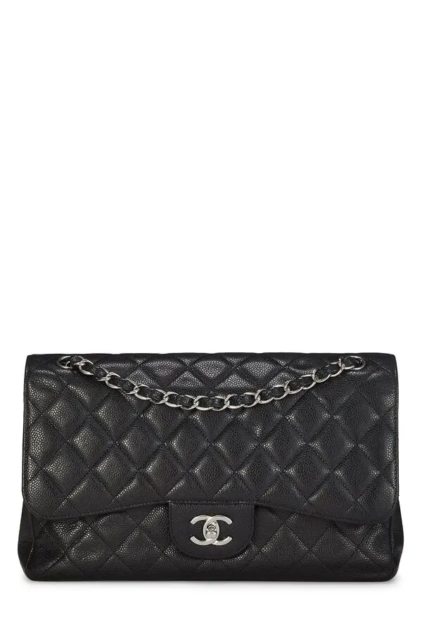 Chanel Quilted Caviar Classic Double Flap Shoulder Bag