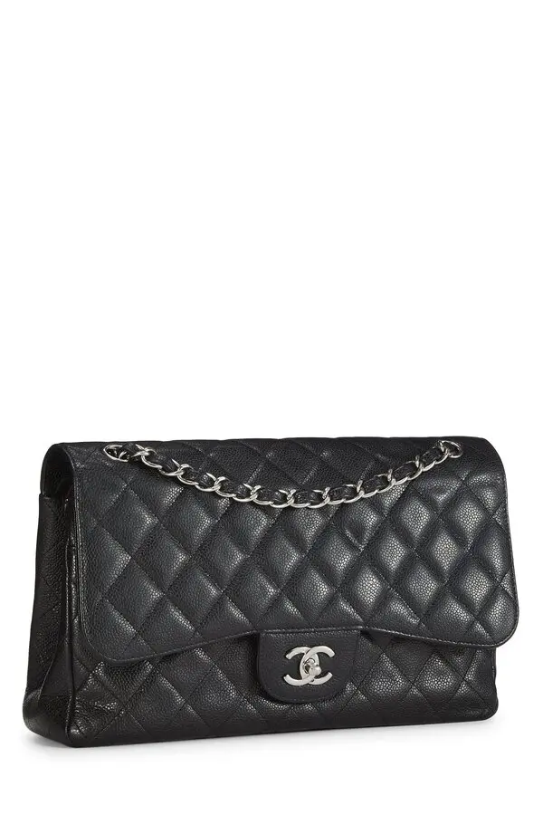Chanel Quilted Caviar Classic Double Flap Shoulder Bag
