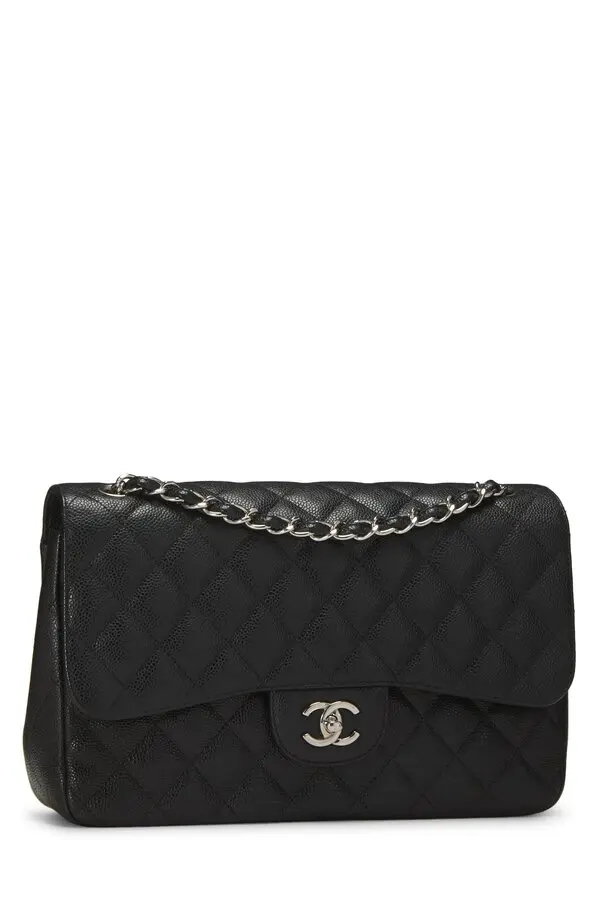 Chanel Quilted Caviar Classic Double Flap Shoulder Bag