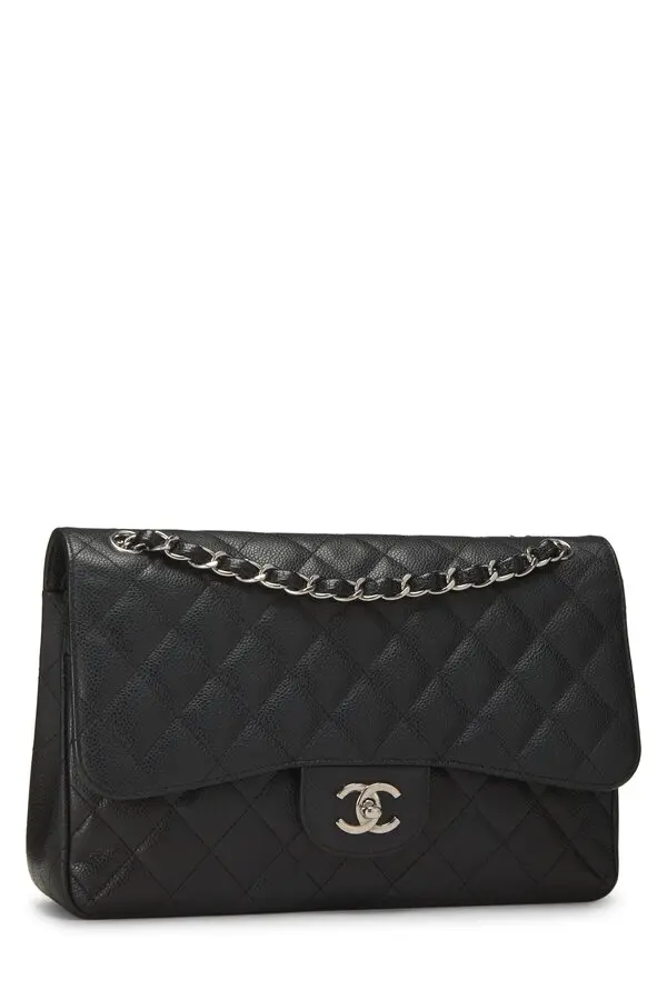 Chanel Quilted Caviar Classic Double Flap Shoulder Bag