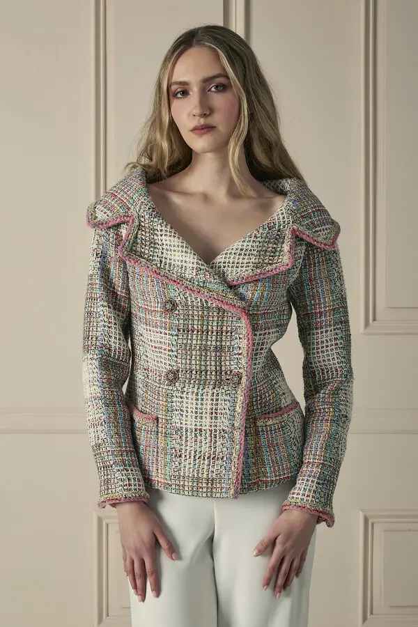 Chanel Off-shoulder Tweed Jacket
