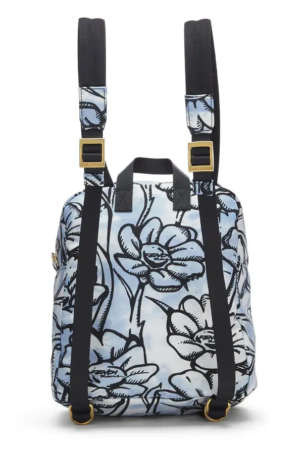 Fendi Nylon Printed Backpack - Blue
