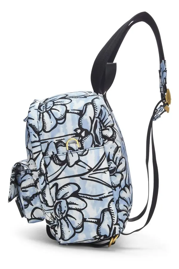 Fendi Nylon Printed Backpack - Blue