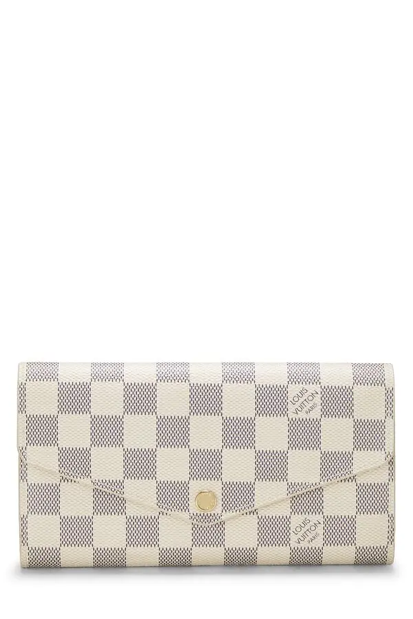 LOUIS VUITTON Damier Azur Sarah Wallet - White