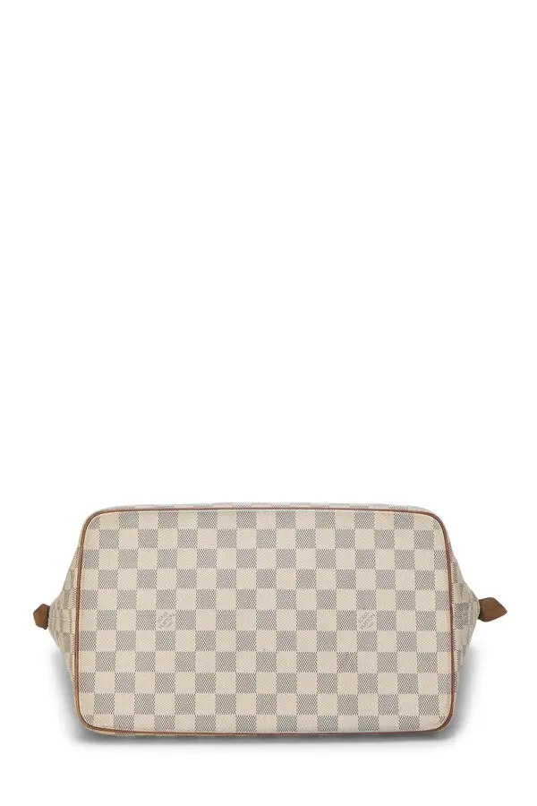 LOUIS VUITTON Damier Azur Saleya Tote Bag - White