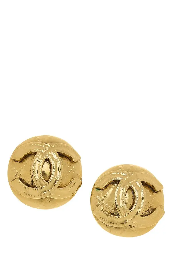 Chanel Quilted 'cc' Earrings - Gold