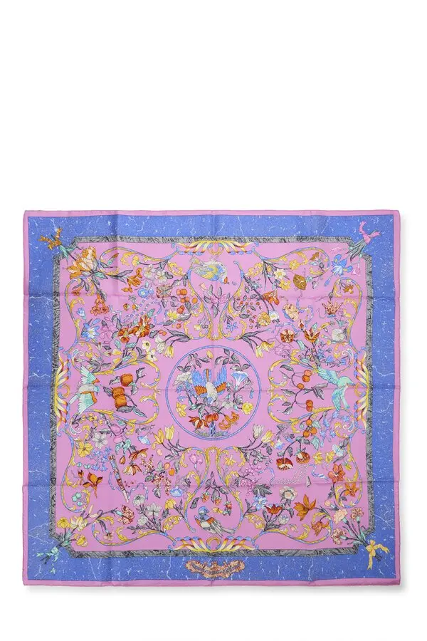 Hermès Multicolor 'pierres D'orient Et D'occident' Silk Scarf 90 - Pink