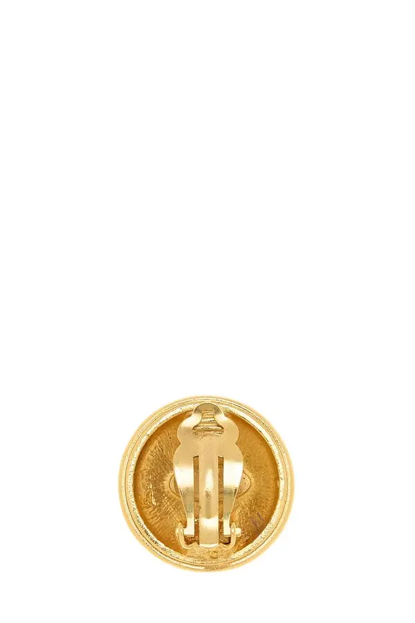 Chanel Vintage 'cc' Sunburst Clip On Earrings