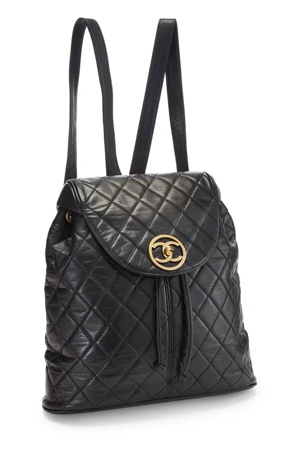Chanel Quilted Lambskin Circle Lock Backpack