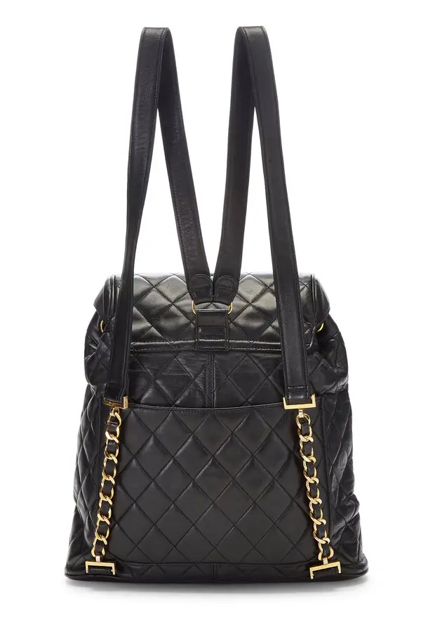 Chanel Quilted Lambskin Circle Lock Backpack