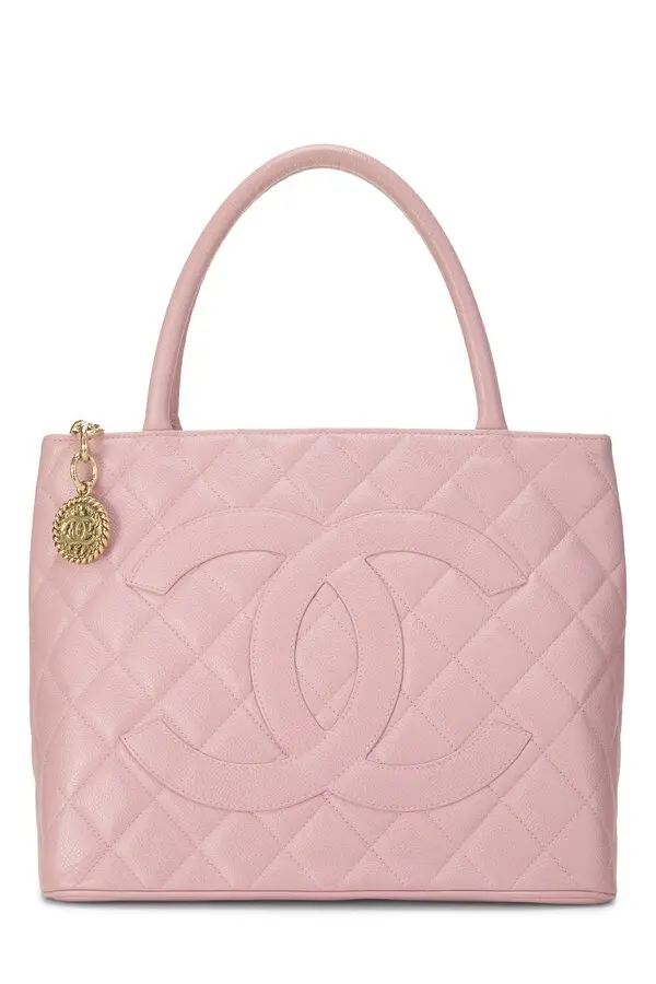 Chanel Quilted Caviar Medallion Tote - Pink