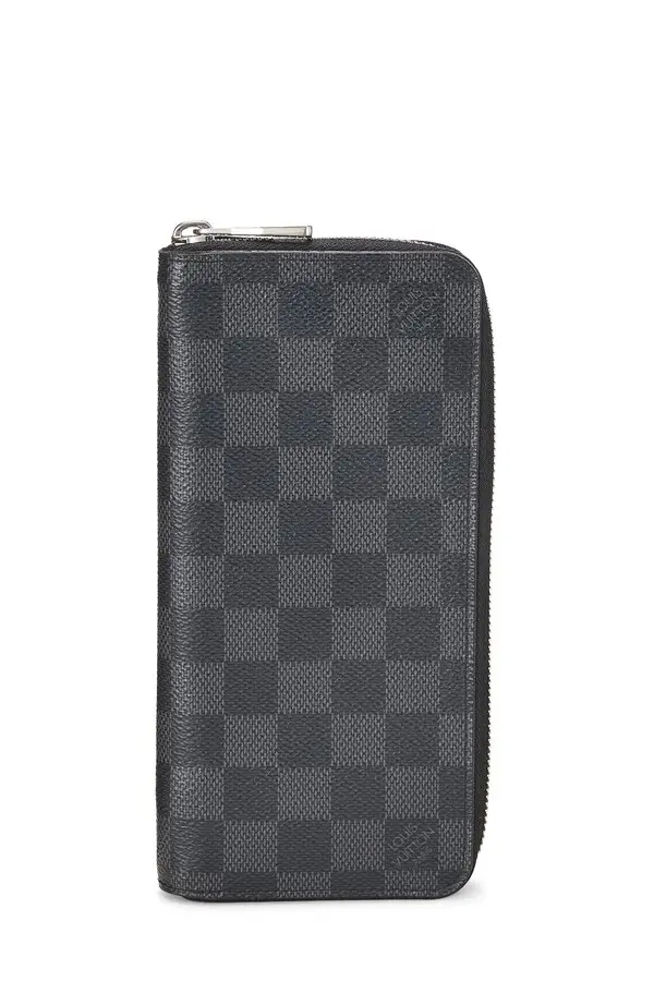 LOUIS VUITTON Damier Graphite Zippy Vertical Wallet - Black