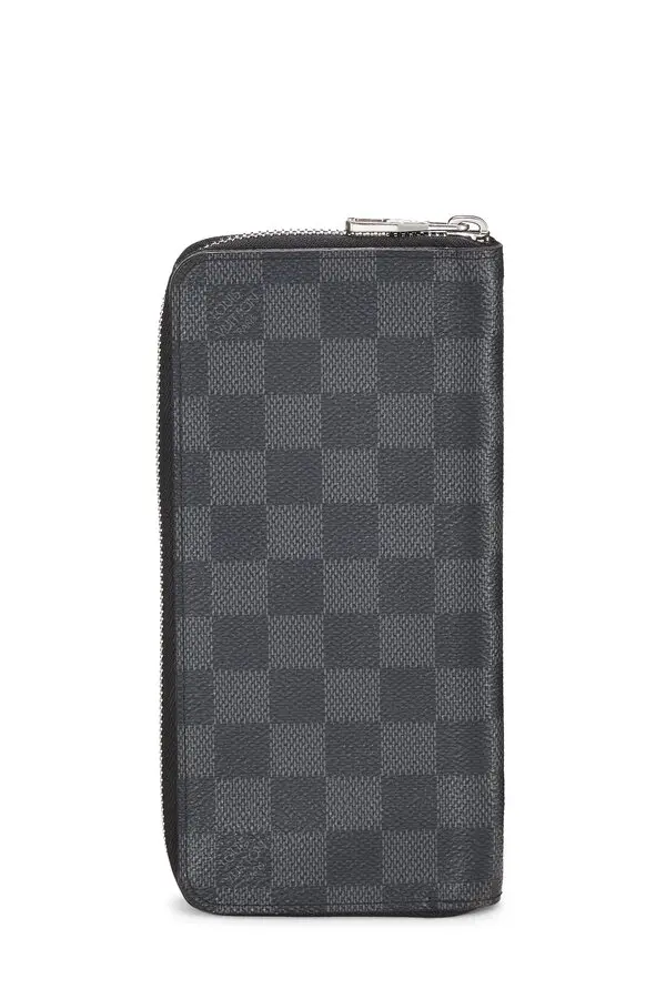 LOUIS VUITTON Damier Graphite Zippy Vertical Wallet - Black