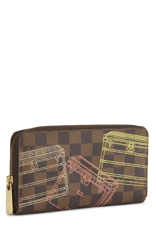 LOUIS VUITTON Damier Ebene Trunk Zippy Wallet - Brown