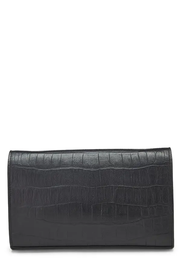 Saint Laurent Embossed Crocodile Wallet On Chain