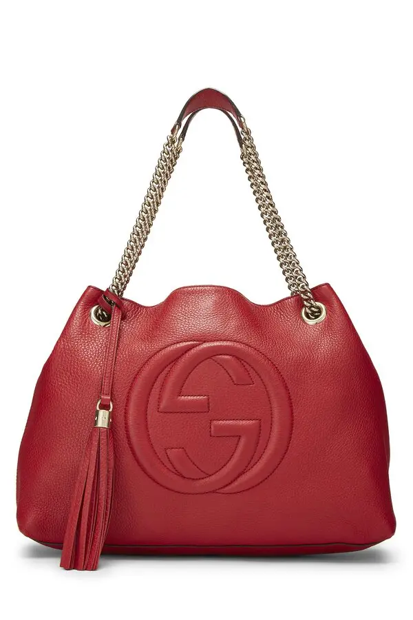 Gucci Soho Chain Tote - Red