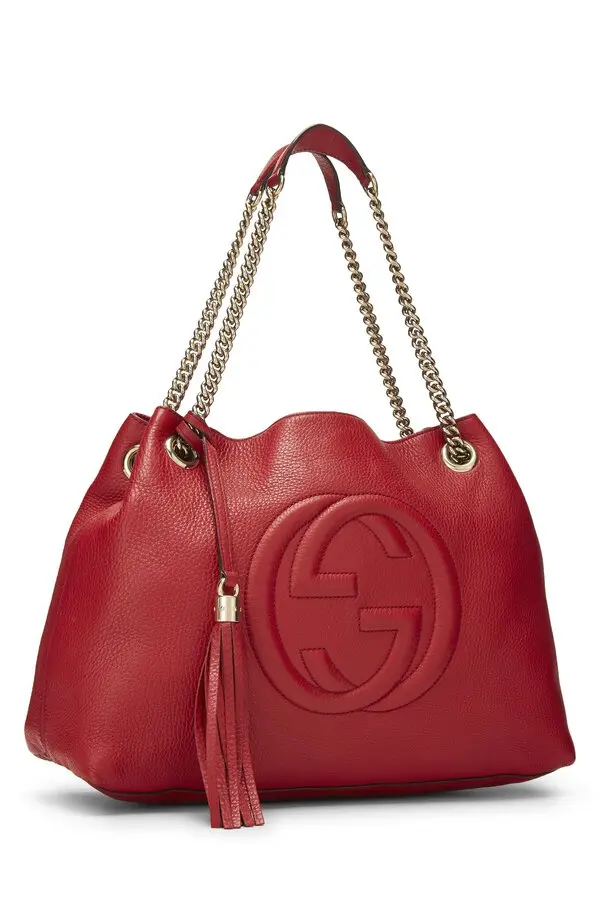 Gucci Soho Chain Tote - Red