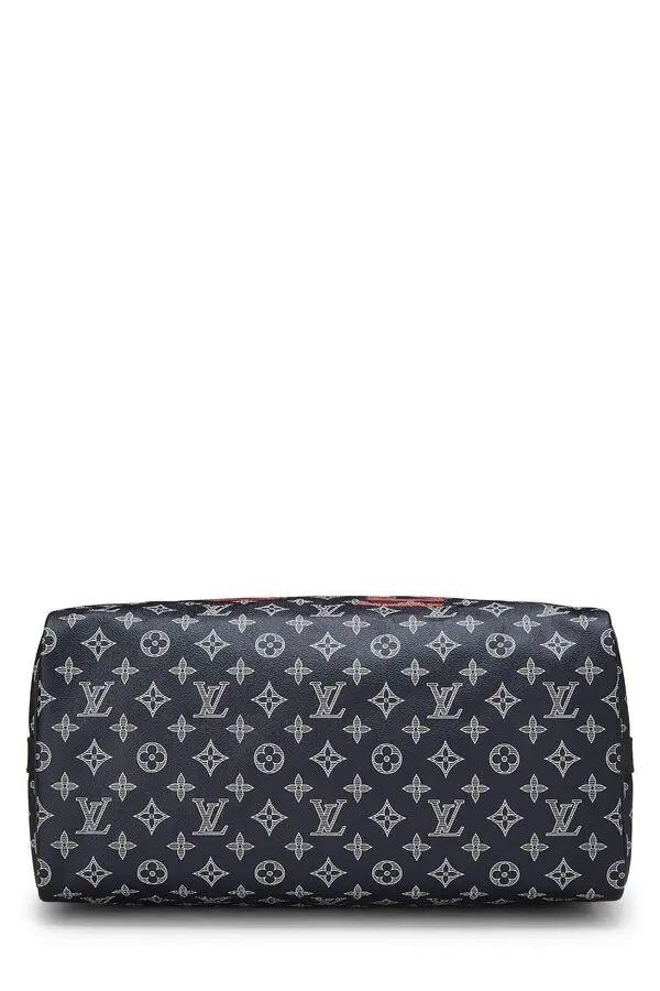 LOUIS VUITTON Monogram Upside Down Ink Speedy Bandouliere 40 - Navy