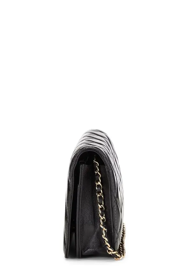 Chanel Quilted Lambskin Classic Wallet On Chain - Black