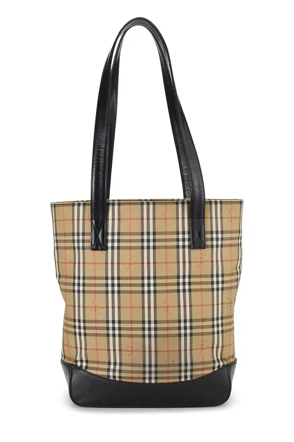 Burberry Haymarket Check Pocket Shoulder Bag - Black