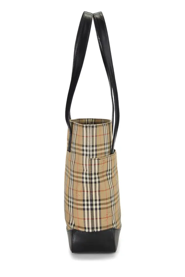 Burberry Haymarket Check Pocket Shoulder Bag - Black