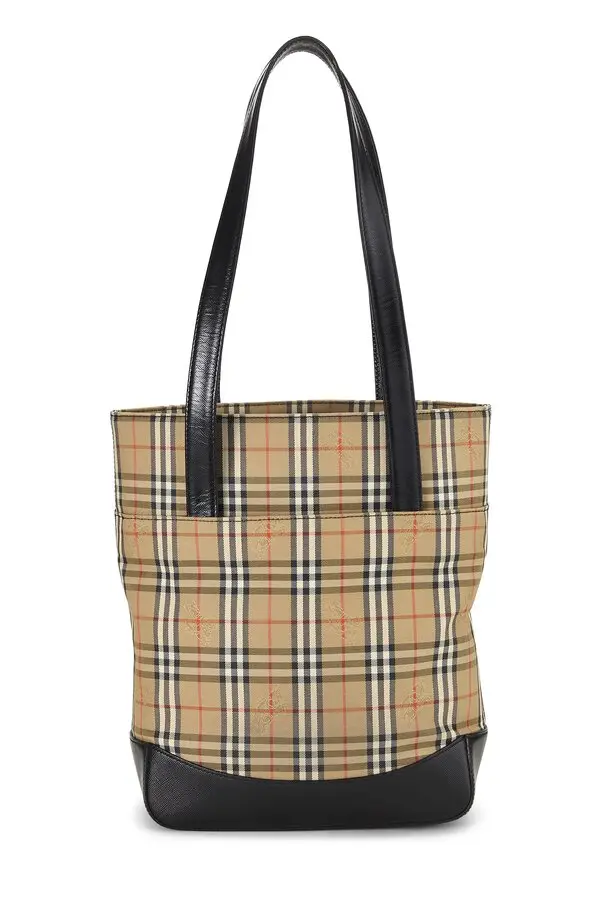 Burberry Haymarket Check Pocket Shoulder Bag - Black