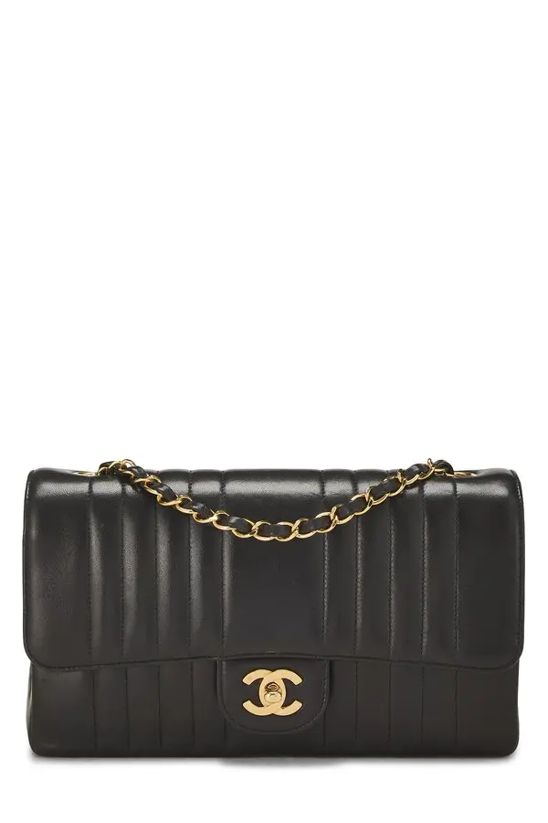 Chanel Lambskin Vertical Flap Bag - Black