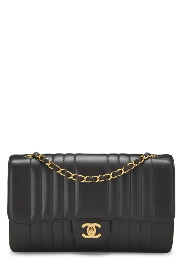 Chanel Lambskin Vertical Flap Bag - Black
