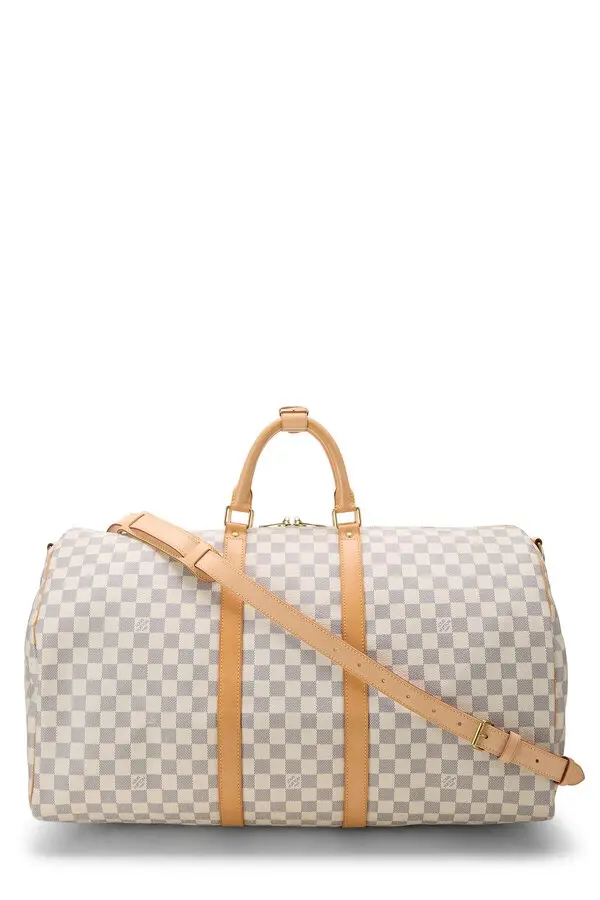 LOUIS VUITTON Damier Azur Keepall Bandouliere 55 - White