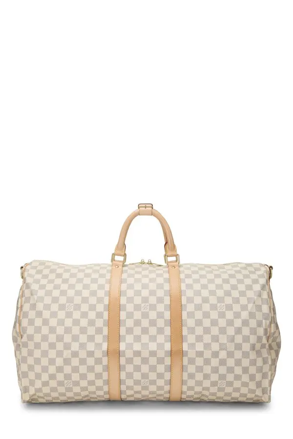 LOUIS VUITTON Damier Azur Keepall Bandouliere 55 - White