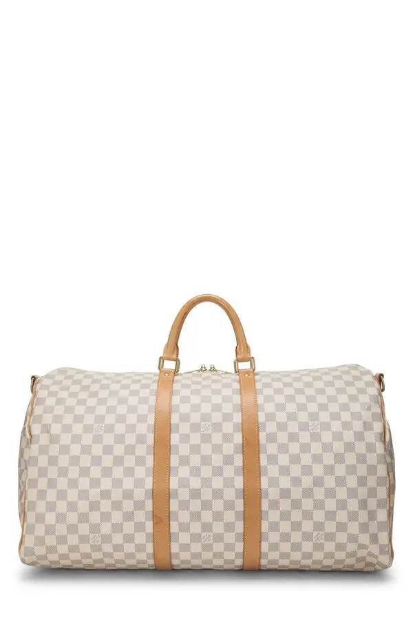 LOUIS VUITTON Damier Azur Keepall Bandouliere 55 - White