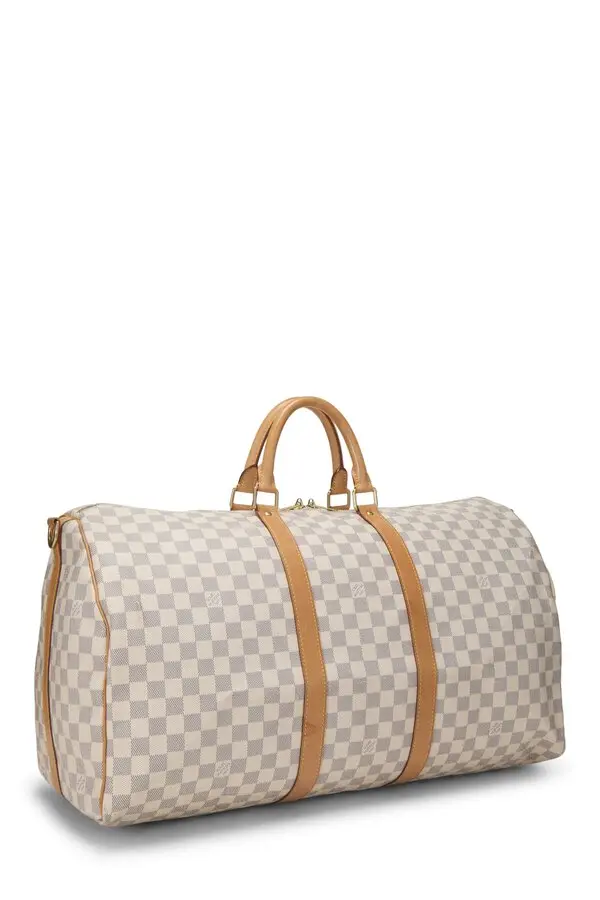 LOUIS VUITTON Damier Azur Keepall Bandouliere 55 - White
