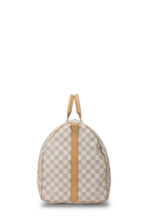 LOUIS VUITTON Damier Azur Keepall Bandouliere 55 - White