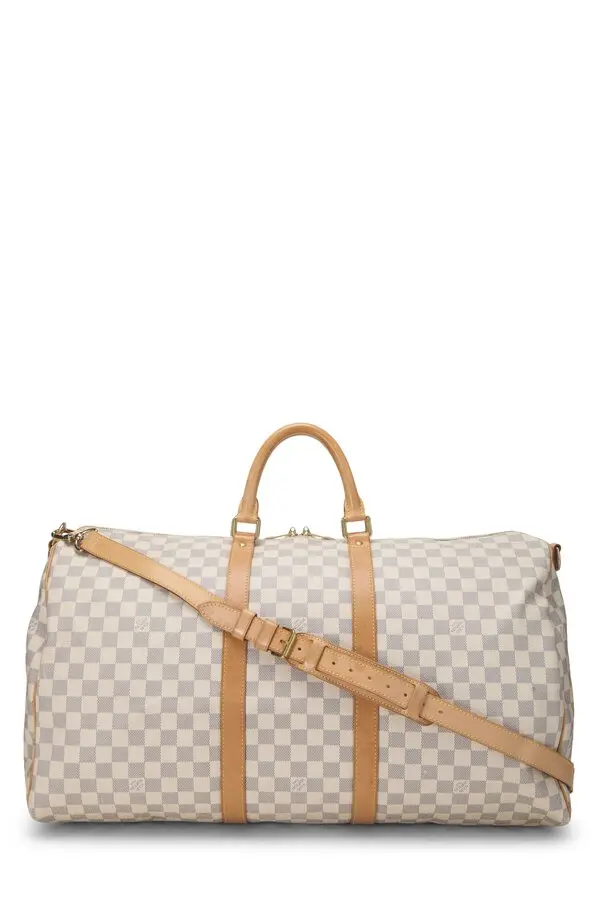 LOUIS VUITTON Damier Azur Keepall Bandouliere 55 - White