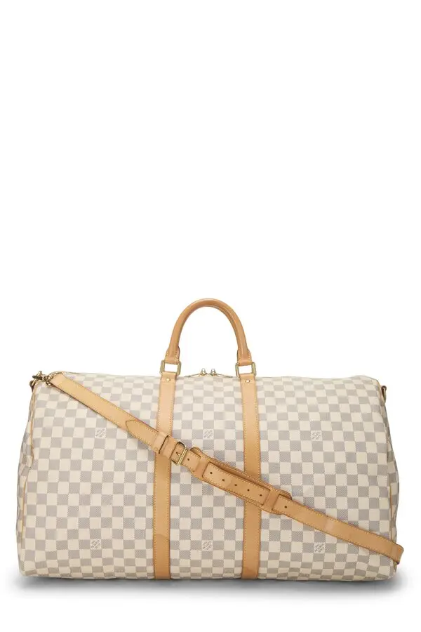 LOUIS VUITTON Damier Azur Keepall Bandouliere 55 - White