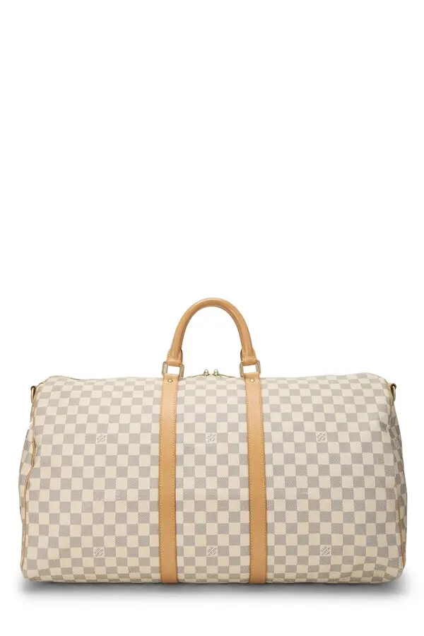 LOUIS VUITTON Damier Azur Keepall Bandouliere 55 - White