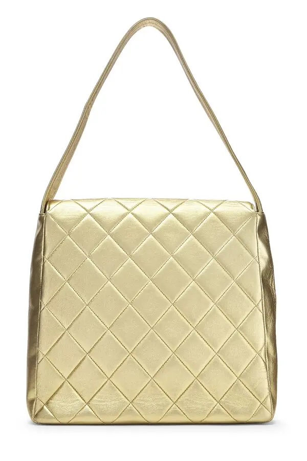 Chanel Metallic Lambskin Double Pocket Shoulder Bag