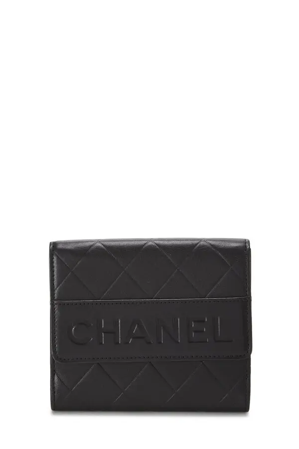 Chanel Quilted Lambskin Compact Wallet - Black
