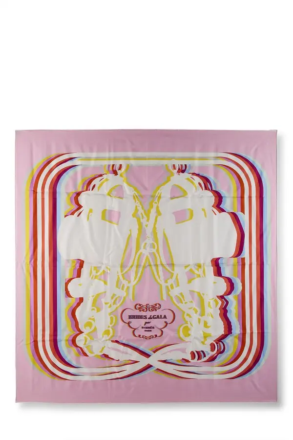 Hermès Multicolor 'brides De Gala' Silk Scarf 90 - Pink