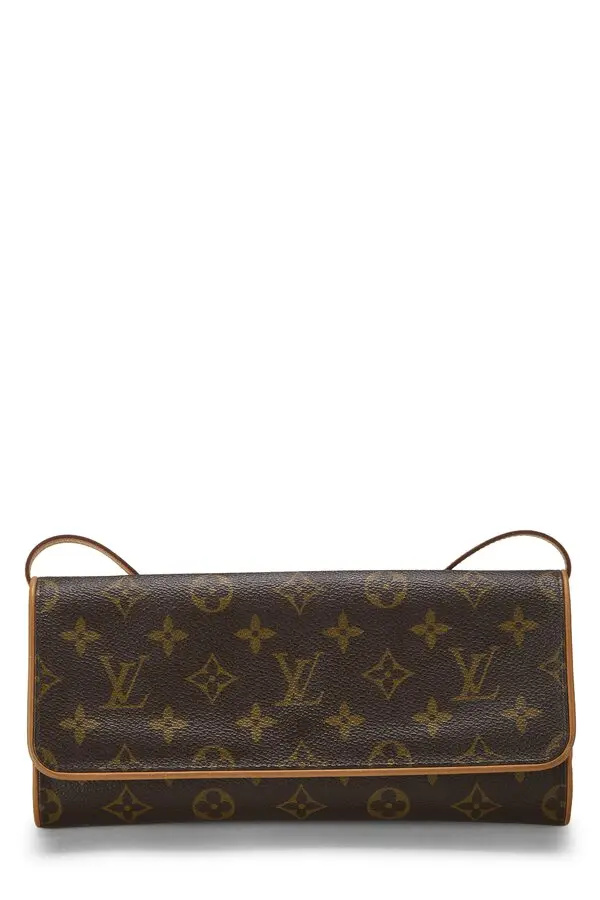 LOUIS VUITTON Monogram Canvas Pochette Twin Bag - Brown