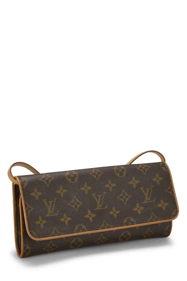LOUIS VUITTON Monogram Canvas Pochette Twin Bag - Brown