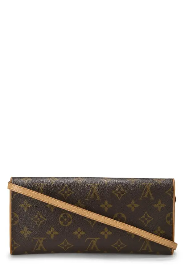 LOUIS VUITTON Monogram Canvas Pochette Twin Bag - Brown