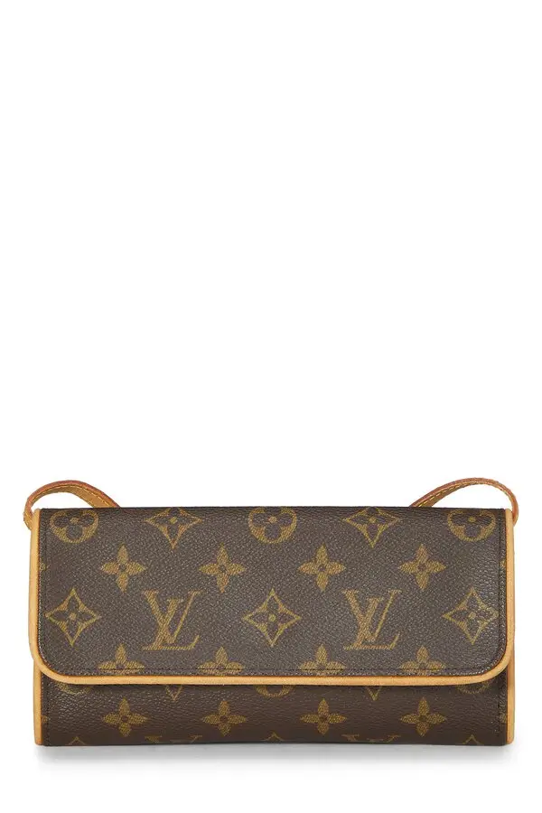 LOUIS VUITTON Monogram Canvas Pochette Twin Bag - Brown