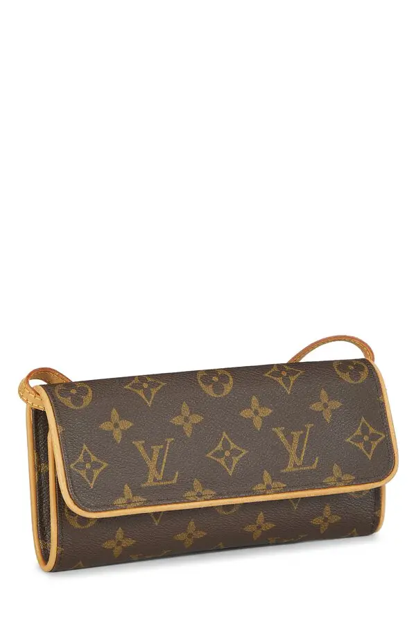 LOUIS VUITTON Monogram Canvas Pochette Twin Bag - Brown